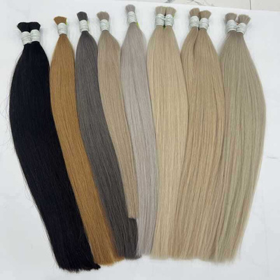 Bulk boho braids 一档水晶线接发blonde brown human hair bulk