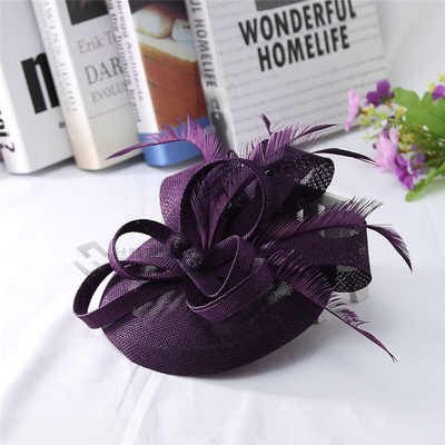 GEMVIE Wo Elegant Flower Feather Fascinator Hat Cocktail Cap