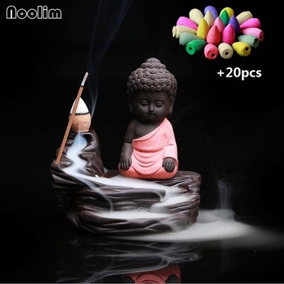 Backflow Incense Burner Ceramic Little Monk  Incense Holder