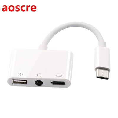 Usb C Female Otg o Adapter 3 in 1 Type-C To 3.5Mm o Usb Otg