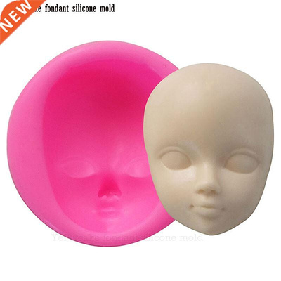 Baby face girl Head chocolate silicone mold for cake decorat