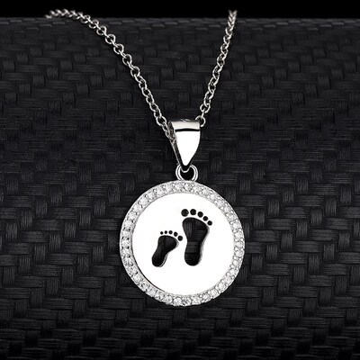 S925 Sterling Silver Necklace With Diamond Pendant to Commem