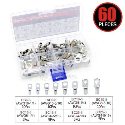 10PCS/Terminal(60)8C Bolt Hole Tinned Cable lugs Battery Ter