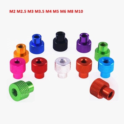 3PCS M2-M10 Aluminum Alloy Through Hole Nuts Knurled Thumb S