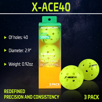 AMASPORT匹克球洞洞球比赛高弹耐打回弹室外40孔匹克球pickleball