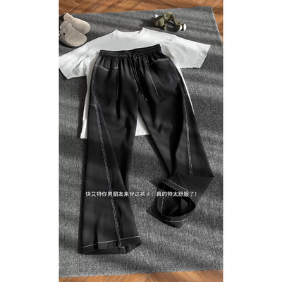 2026 春季新款 内景辑明线冰丝长裤M-5XL HK26098-特P25