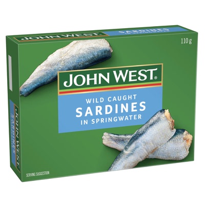 澳洲直邮 john west Brisling Sardines ye生沙丁鱼小鱼罐头 110g