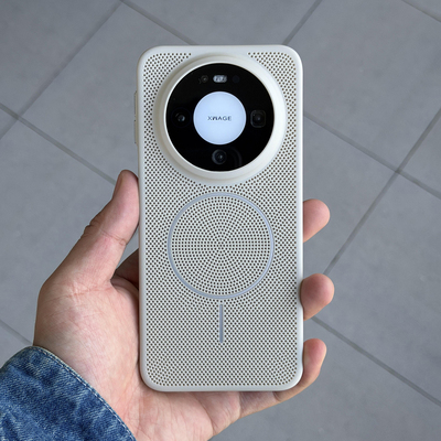 钛金属漆电镀细磁吸蜂窝散热网壳适用华为mate80苹果小米17promax手机壳15/14plus华为mate70/60pro+薄pura硬