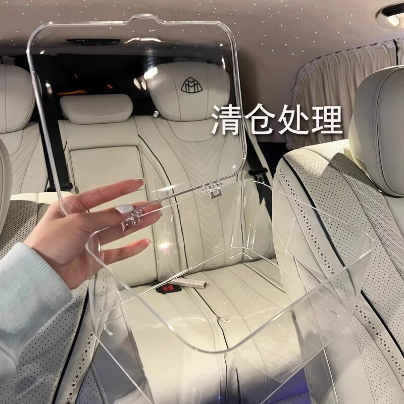 翻盖式桌面收纳盒透明亚克力防尘整理盒卧室宿舍办公室带盖收纳筐