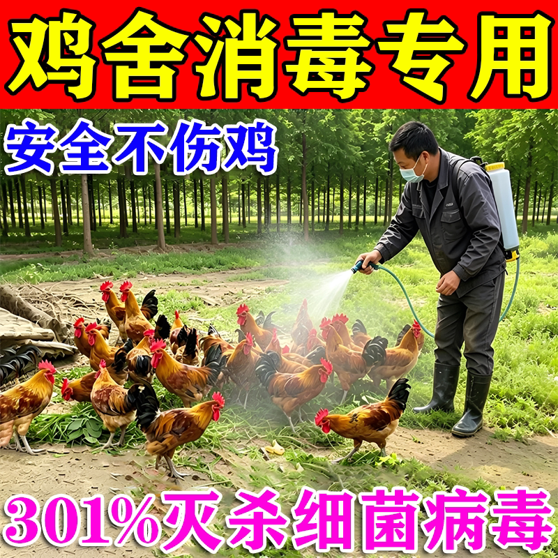 鸡舍专用消毒液粉养殖场消毒水鸭圈鹅棚家禽消毒剂新城疫鸡瘟兽用