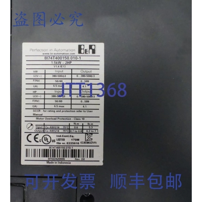 原装供应B&R ACOPOS 8I74T400150.01 0-1 变频器 P74 1.5kW - 2