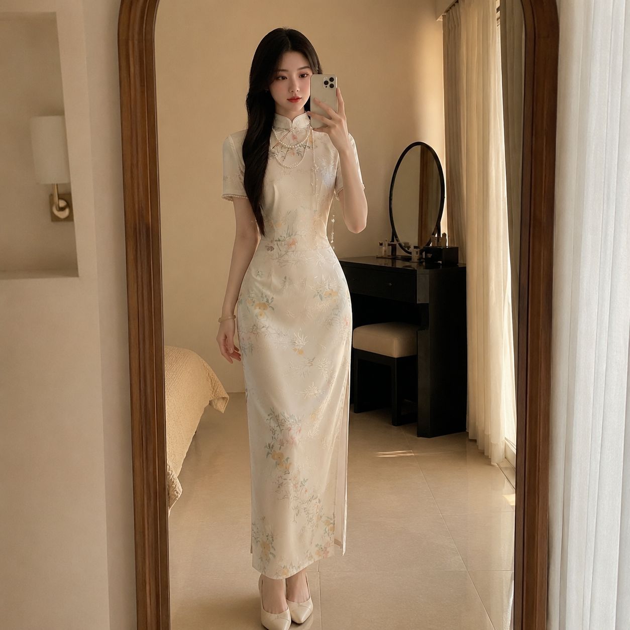 夏季26新款温柔风改良旗袍新中式连衣裙女少女清冷气质日常穿修身