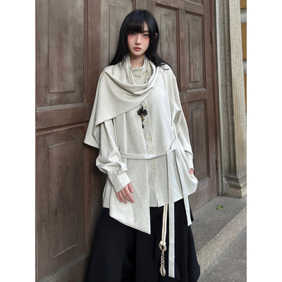 原创无性别高级感法式围巾领衬衫