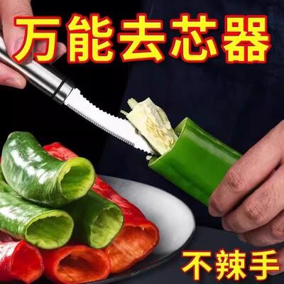 Stainless Steel Corer, Chili Pepper De-seeder, Bitter Melon
