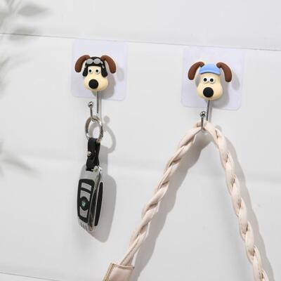 Cartoon-style adhesive hooks with strong glue for wall mount