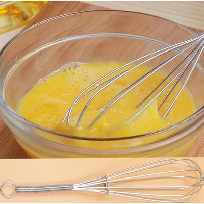 Kitchen Tool: Stainless Steel Manual Egg Beater, Spring Hand