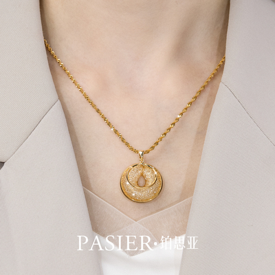 铂思亚琳琅项链女国风平安扣锁骨链2025新款爆款简约时尚颈链配饰