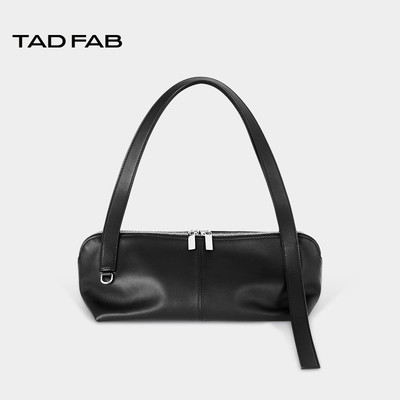 TADFAB柔软牛皮革拉链托特包