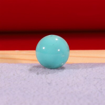 湖北松原矿绿松石散珠 高瓷蓝12.6mm单珠 单颗保真无处理 138号