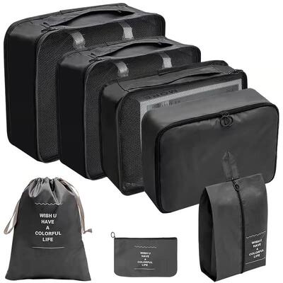 7PCS Compression Packing Cubes Travel Luggage Organizer bag