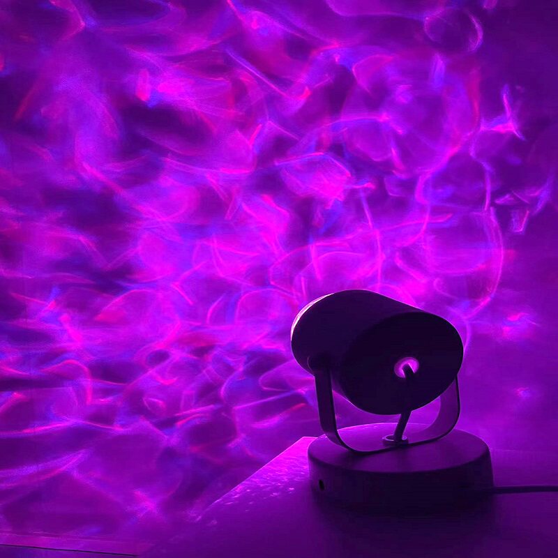 水波纹氛围灯旋转动态网红直播间背景灯卧室情调遥控七彩变色射灯