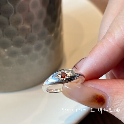 原创设计八星芒重工纯银尾戒