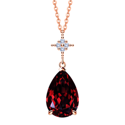 生日礼物18K金石榴石项链送女友