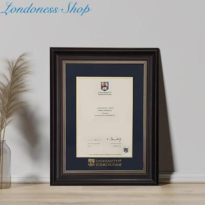 英国毕业证装裱框实木相框国外大学学位证展示框荣誉画框
