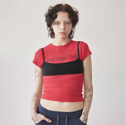 SCULPTOR25年夏设计感吊带背心女针织修身无袖上衣短款胸衣