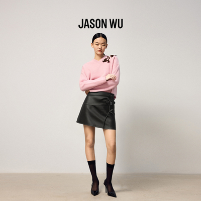 【盘花系列】JASON WU新款通勤立体鸢尾花新中式半身裙短裙