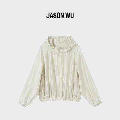 JASON WU-J系列桑蚕丝连帽拉链款时尚外套简约通勤风透气夏薄款女