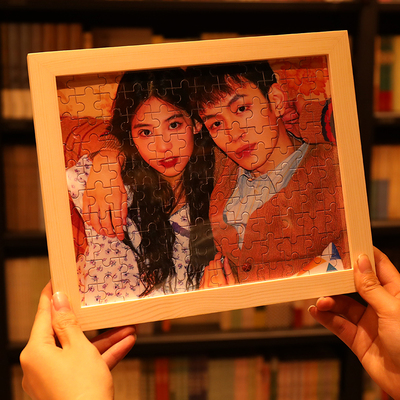 照片拼图定制diym定制相框定制来图定做女朋友的生日礼物手工礼物