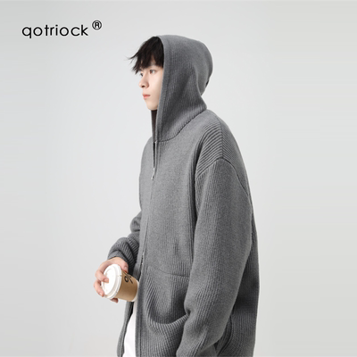QOTRIOCK拉链开衫毛衣外套男秋冬