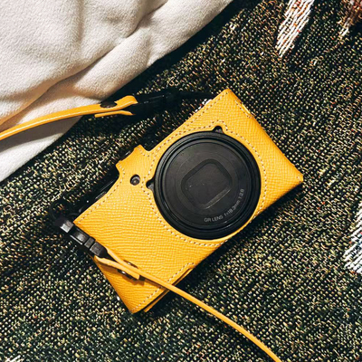 适用理光GR3/GR3X相机包GR4头层牛皮相机全包保护套肩带 指带全包