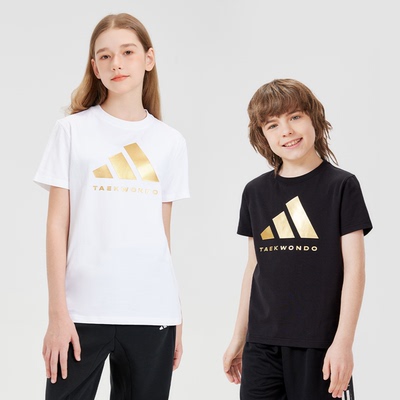 adidas阿迪达斯夏季儿童透气简约运动休闲短袖adiCLTS24TKT-WG