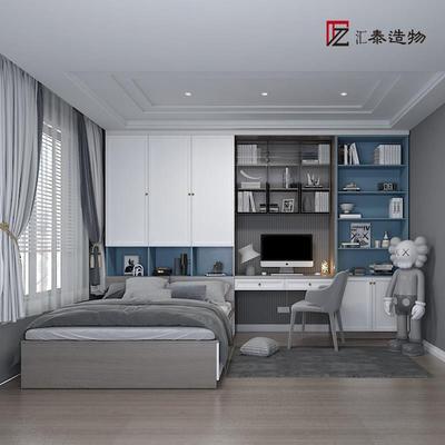 现代简约全屋定制小户型卧室实木榻榻米床衣柜一体储物收纳床书桌