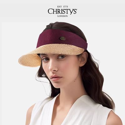 【新品】Christys百年皇室品牌 意大利高定亚麻 麻编防晒空顶帽