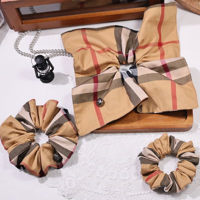 英国bbr方巾格纹大肠发圈发饰