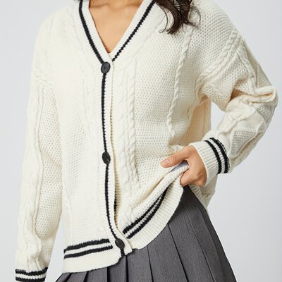 Single row multi button sweater cardigan 单排多扣毛衣开衫