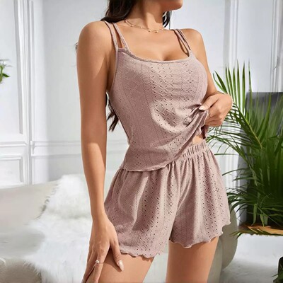 Strap high waisted shorts casual set 吊带高腰短裤休闲套装