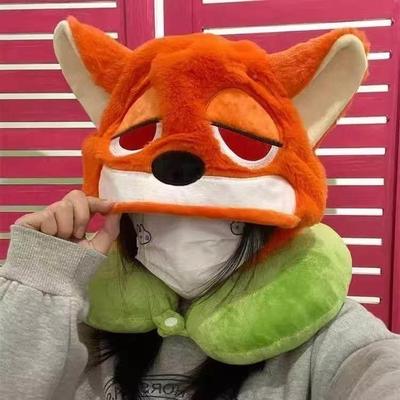 尼克朱迪型连颈枕办公室午行休遮光U睡觉枕旅帽坐车PPY带帽子枕头