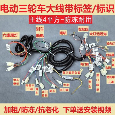 太子三轮车全车线整车线路尾灯线