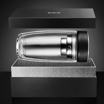 赫双温层索智能控玻璃杯男杯防摔带水盖家用杯子隔热SH-16012泡茶