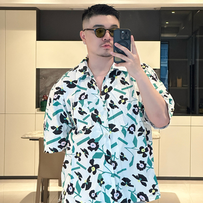 港风日系古巴领纯棉衬衫