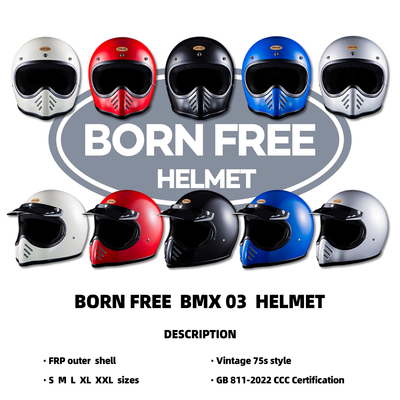 Bornfree小盔体3C复古全盔