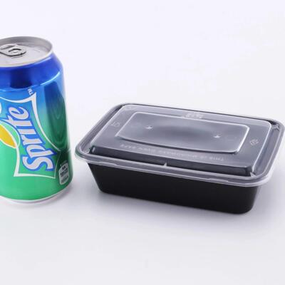 10PCS Plastic Disposable Food Containers Black Take out Cont