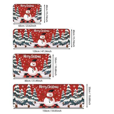 Christmas Kitchen Floor Mat Party Decoration Hallway Entranc