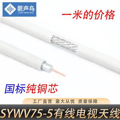 有线电视线SYWV75-5双屏蔽纯铜芯同轴电缆酒店高清天线视频闭路线