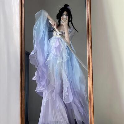 原创汉服女【春知意】唐制刺绣诃子裙破烂大袖超仙气披帛套装春款