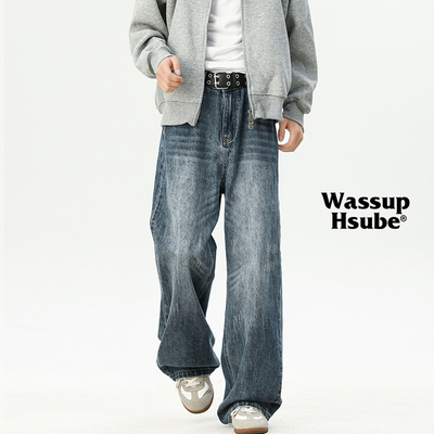 美式复古水洗牛仔裤男